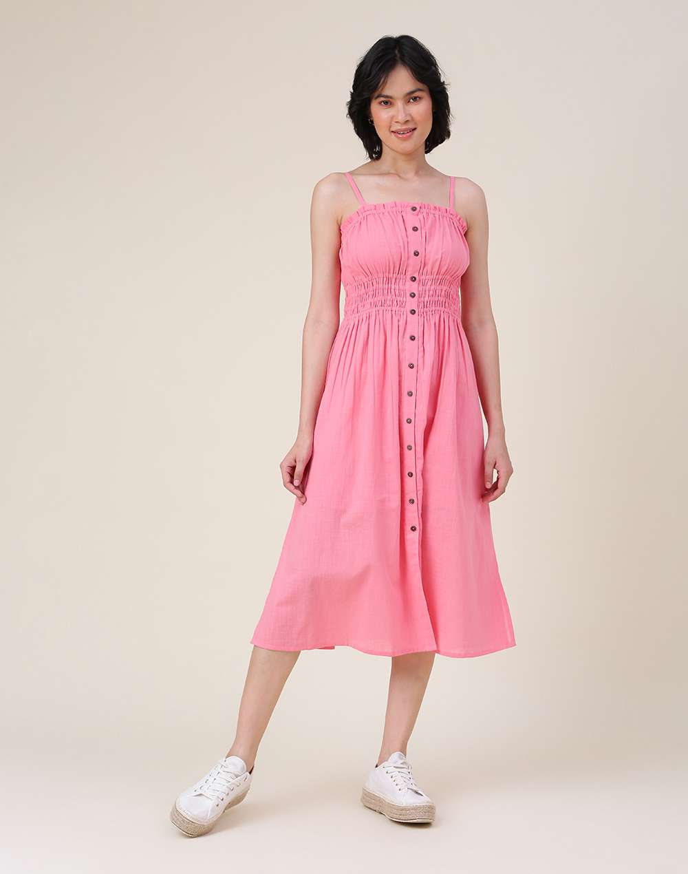 Buy FabNu Pink Cotton Strappy Midi Dress for Women Online at Fabindia ... Buy FabNu Pink Cotton Strappy Midi Dress for Women Online at Fabindia ...