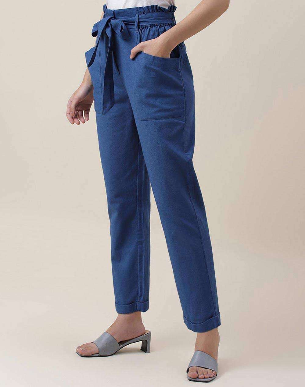Buy FabNu Blue Cotton Linen Ankle Length Pant for Women Online at ... Buy FabNu Blue Cotton Linen Ankle Length Pant for Women Online at ...