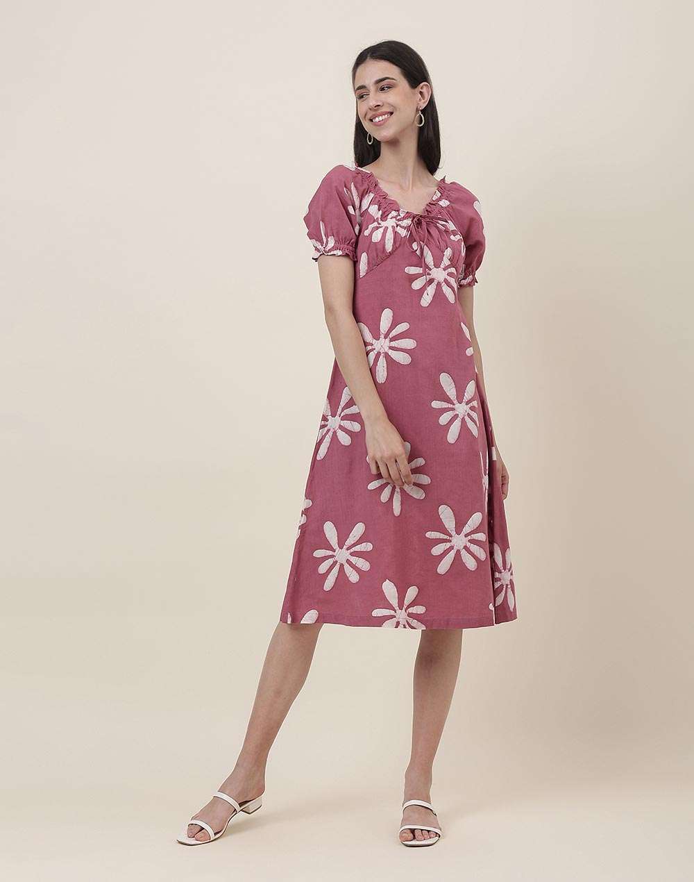 Buy FabNu Pink Cotton Linen Printed Midi Dress for Women Online at ... Buy FabNu Pink Cotton Linen Printed Midi Dress for Women Online at ...